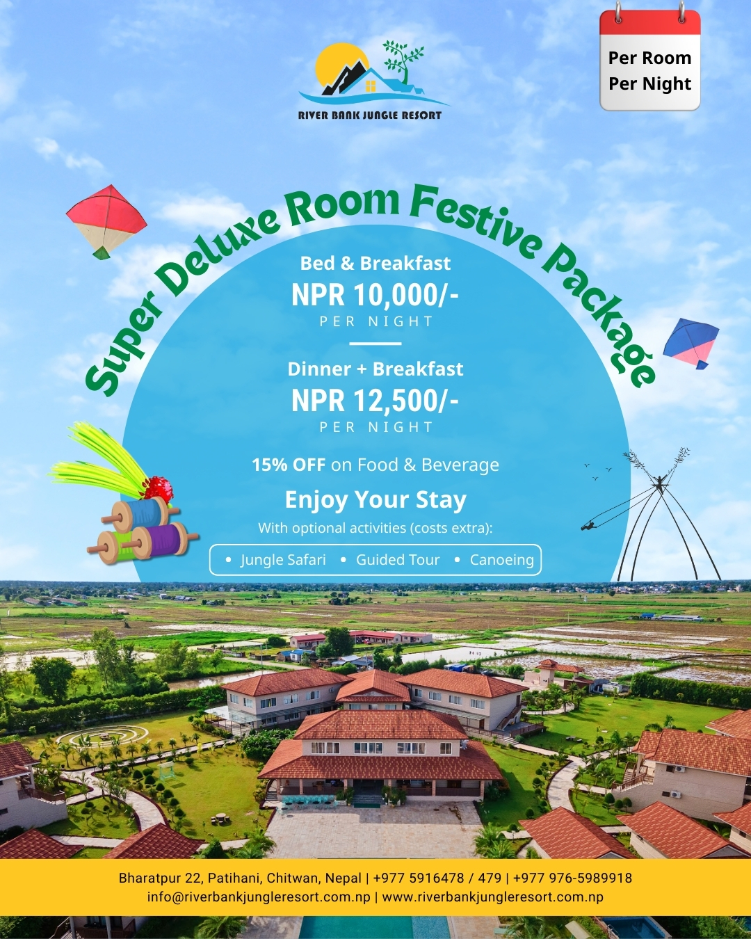 Super Deluxe Room Festive Package - River Bank Jungle Resort